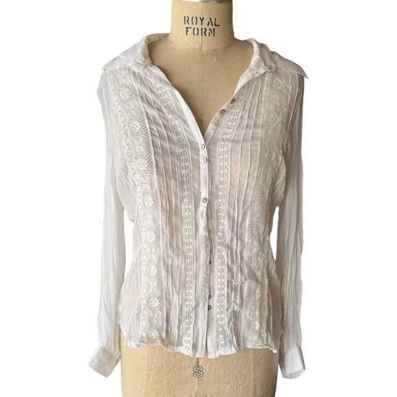 White Stag | Tops | Vintage Sheer Boho White Stag Blouse | Poshmark